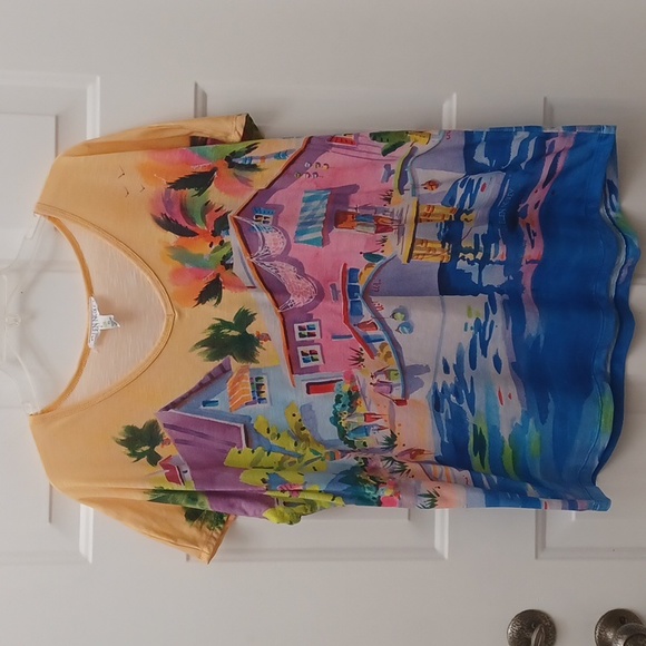 Ellen Negley | Tops | Ellen Negley Art Sol Colorful Summer Top Sz Xl ...